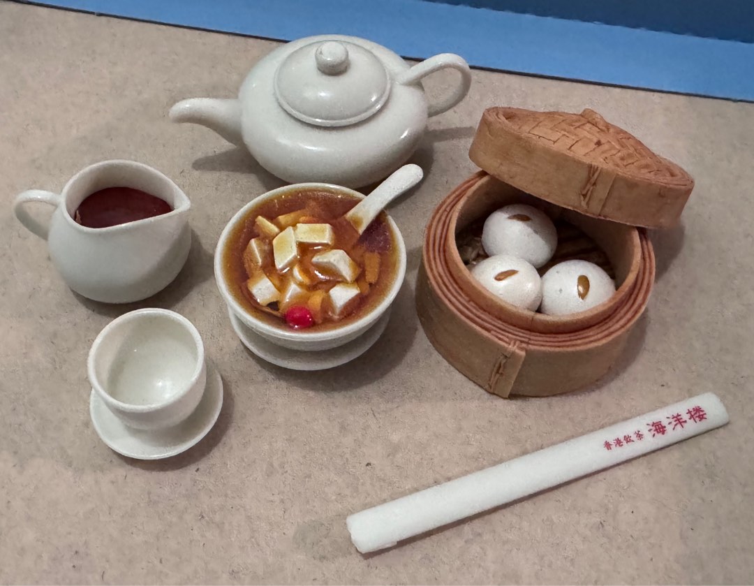 Kaiyodo Miniature Chinese Dim Sum Tea Set Dollhouse (Rare), Hobbies ...