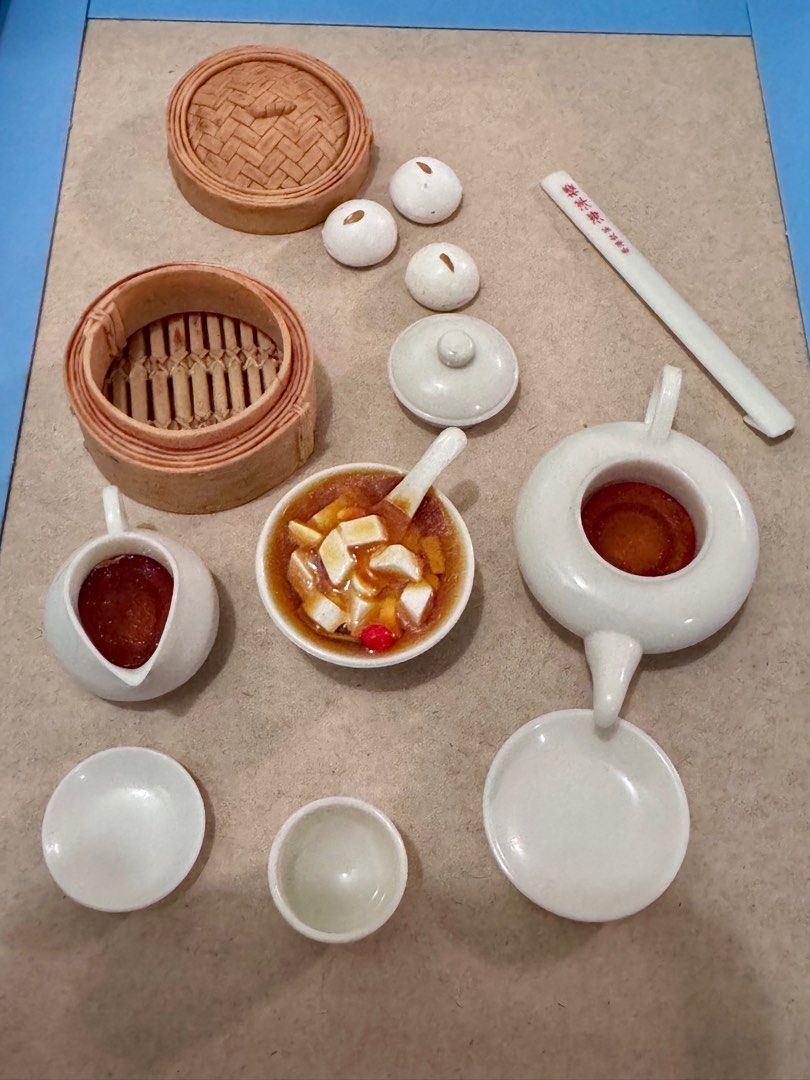 Kaiyodo Miniature Chinese Dim Sum Tea Set Dollhouse (Rare), Hobbies ...