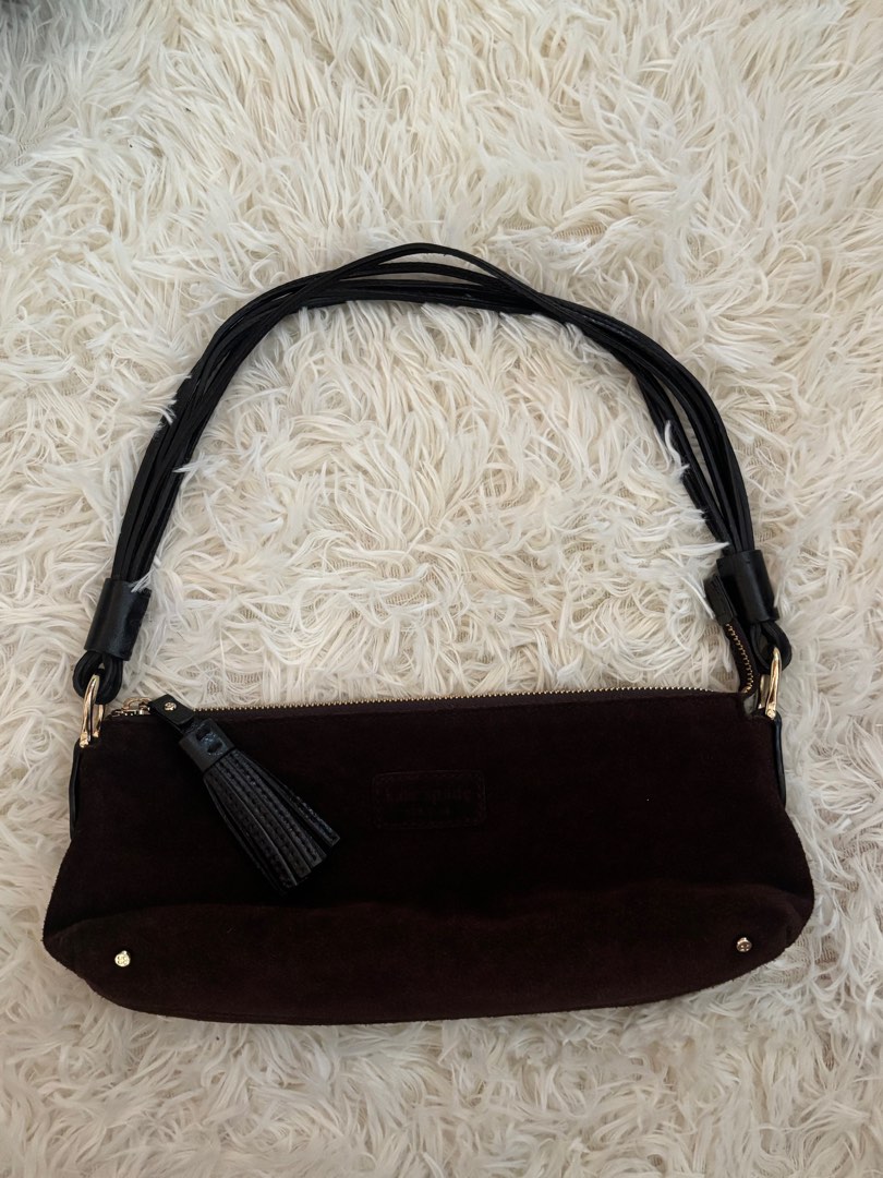 Kate Spade Suede Baguette Multi Strap Bag in Chocolate Brown, Women's ...