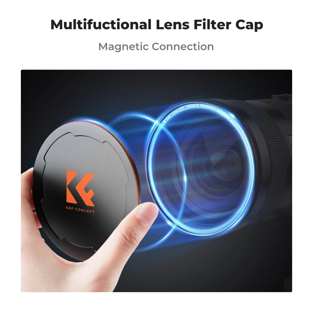 K&F CONCEPT Magnetic Metal Lens Caps 2-in-1, Photography, Photography ...
