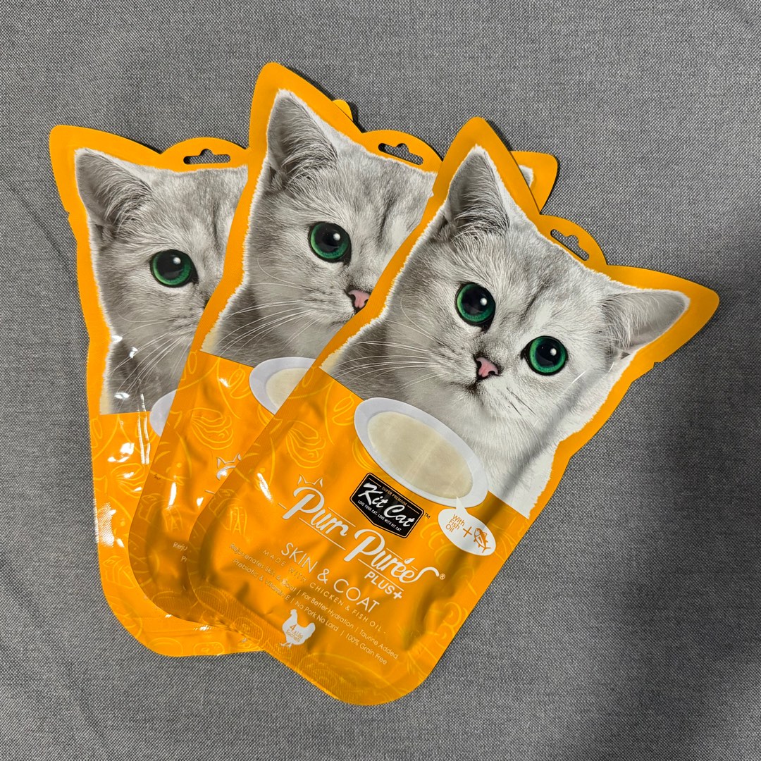 Kit Cat Purr Puree Plus Treats, Pet Supplies, Pet Food on Carousell