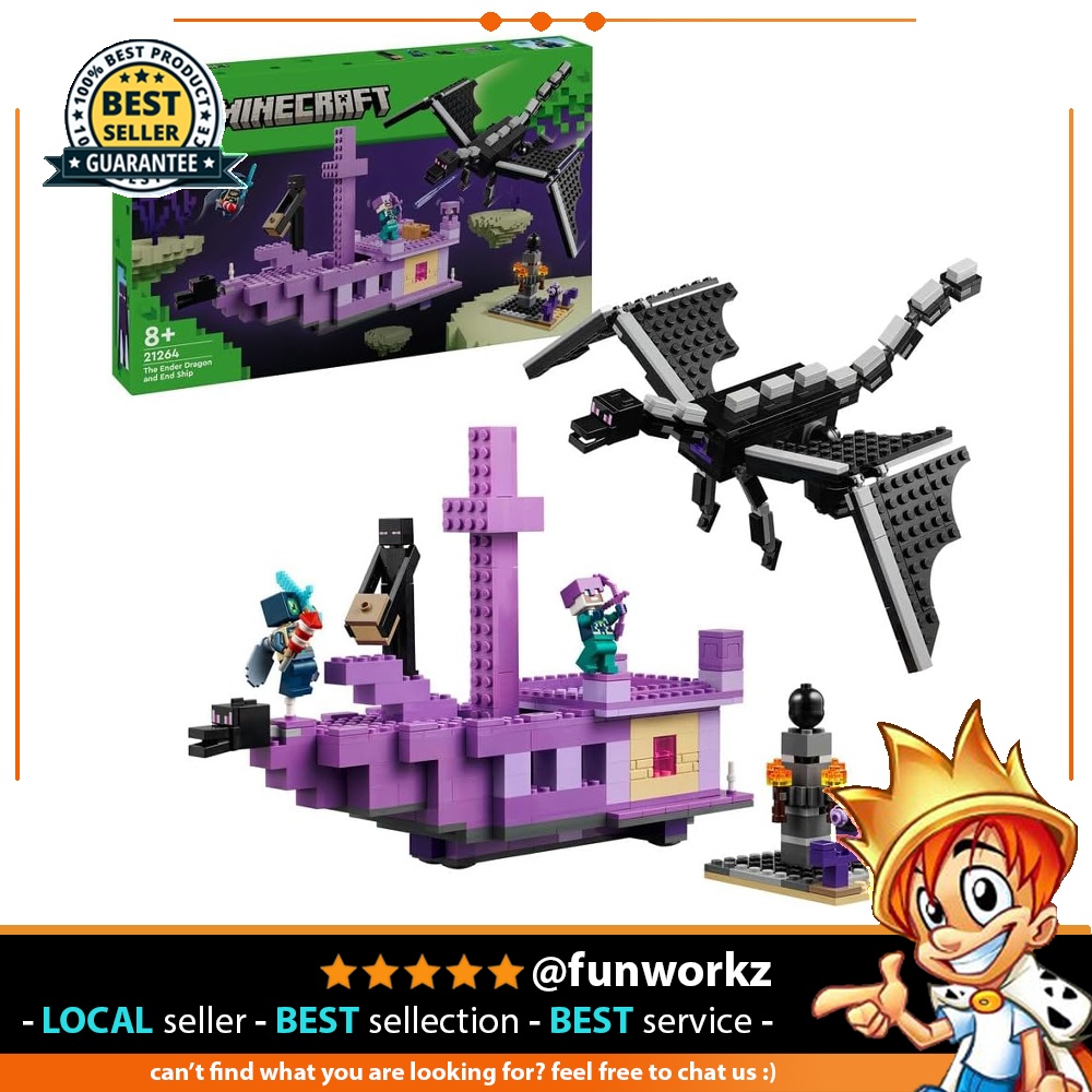 LEGO Minecraft The Ender Dragon and End Ship Video-Game Adventure Toy ...