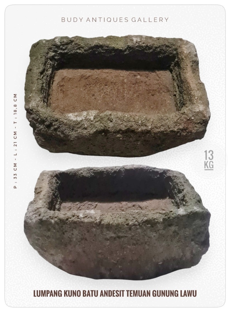 Lumpang Persegi Kuno Batu Andesit Temuan, Antik, Pajangan di Carousell