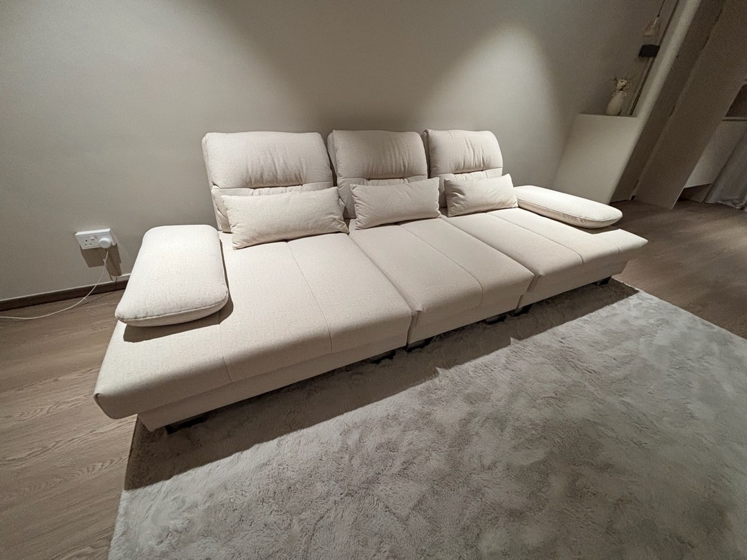 Modena 3-seater Fabric Push Back Sofa, Furniture & Home Living ...