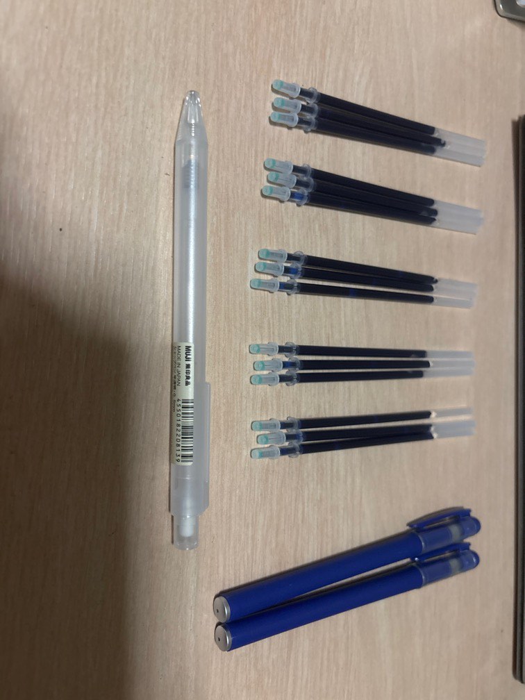 Muji Mechanical Pencil & Blue Pen 0.38mm, Hobbies & Toys, Stationery ...