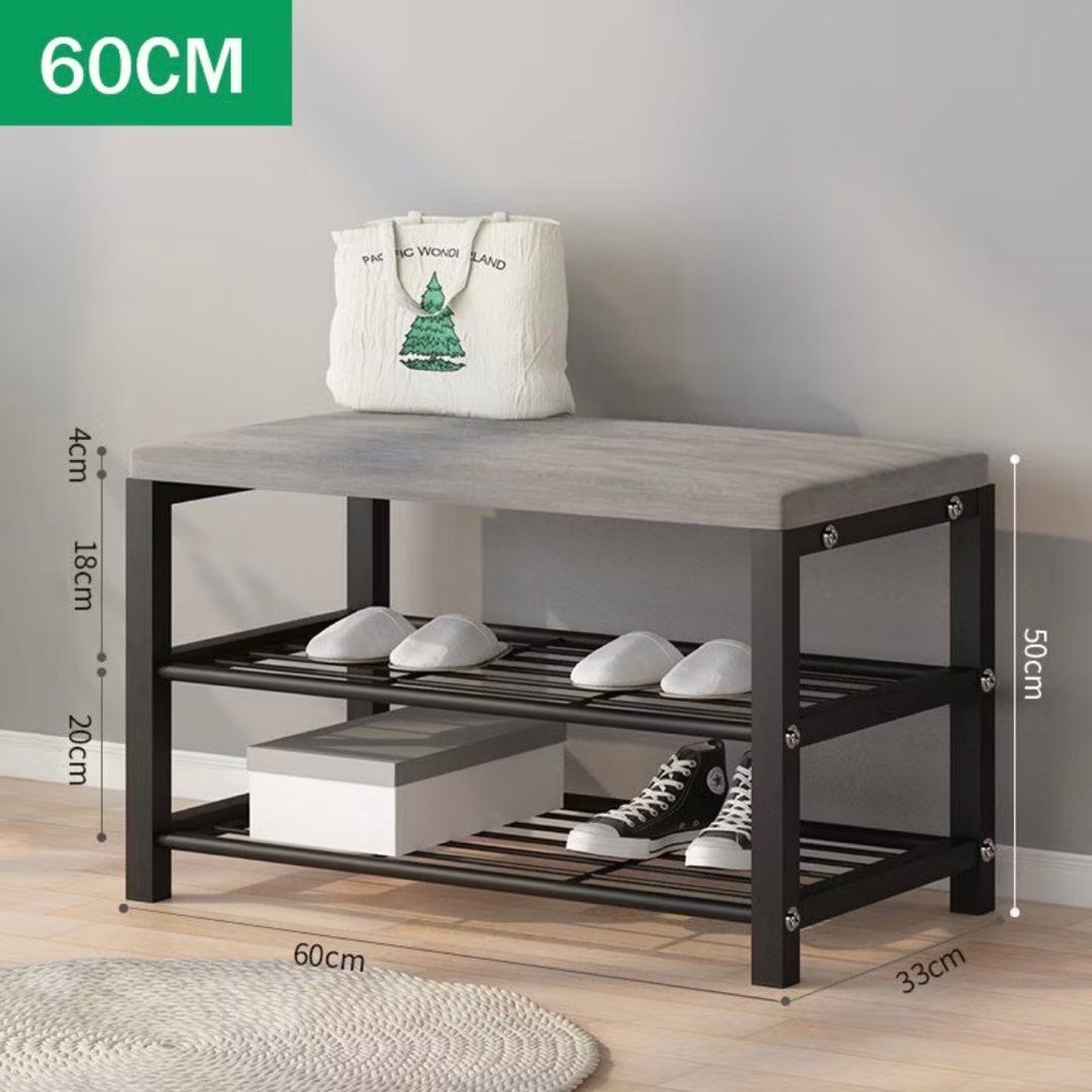 Padded Shoe Rack Bench For Entryway | Soft Cushion Shoe Storage Bench ...