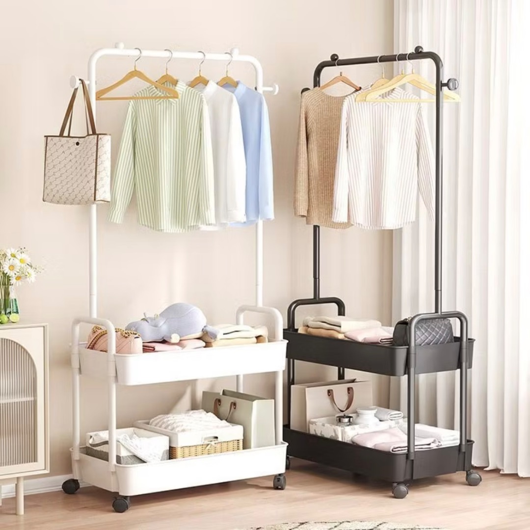 Rolling Clothes Hanger Rack | Compact Clothes Drying Rack | Mobile ...