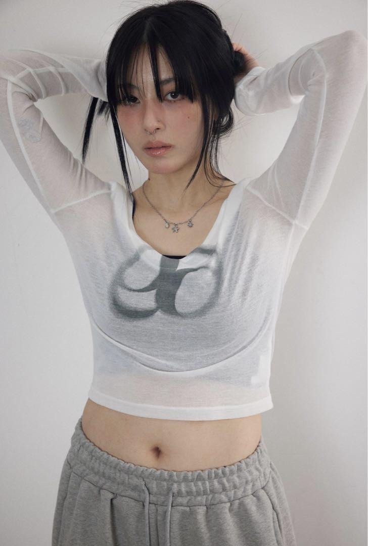 Sheer see through y2k kpop BIBI as on brand korean idol japanese idol street dance aesthetic alt ...