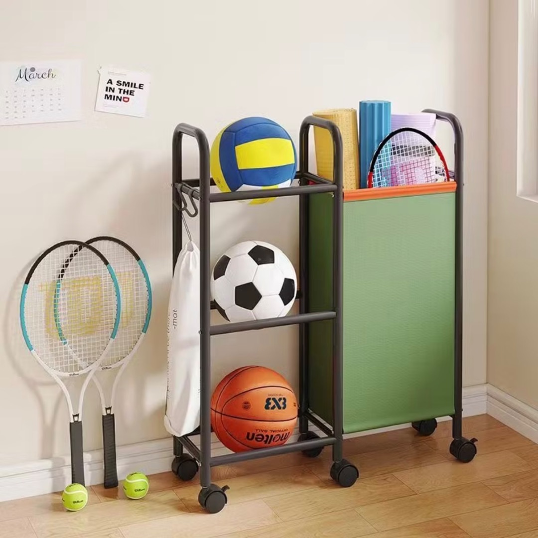Sports Equipment Storage Rack | Ball Storage Rack With Wheels ...