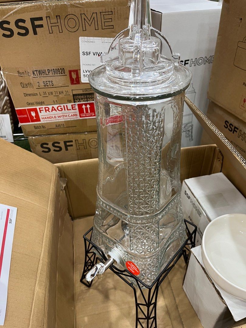 SSF Eiffel Tower Glass Water Dispenser 5.7 liter Balang Air Kaca ...