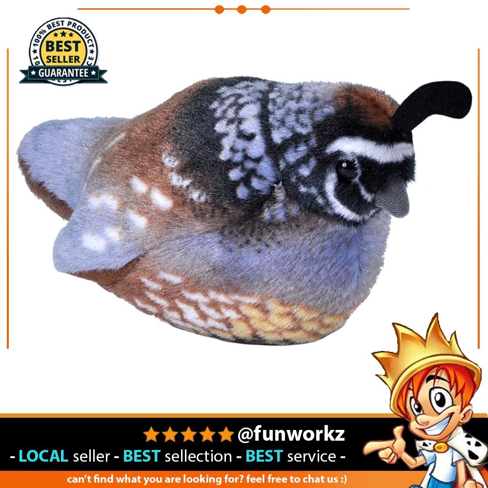 Wild Republic Audubon Birds California Quail Plush with Authentic Bird ...