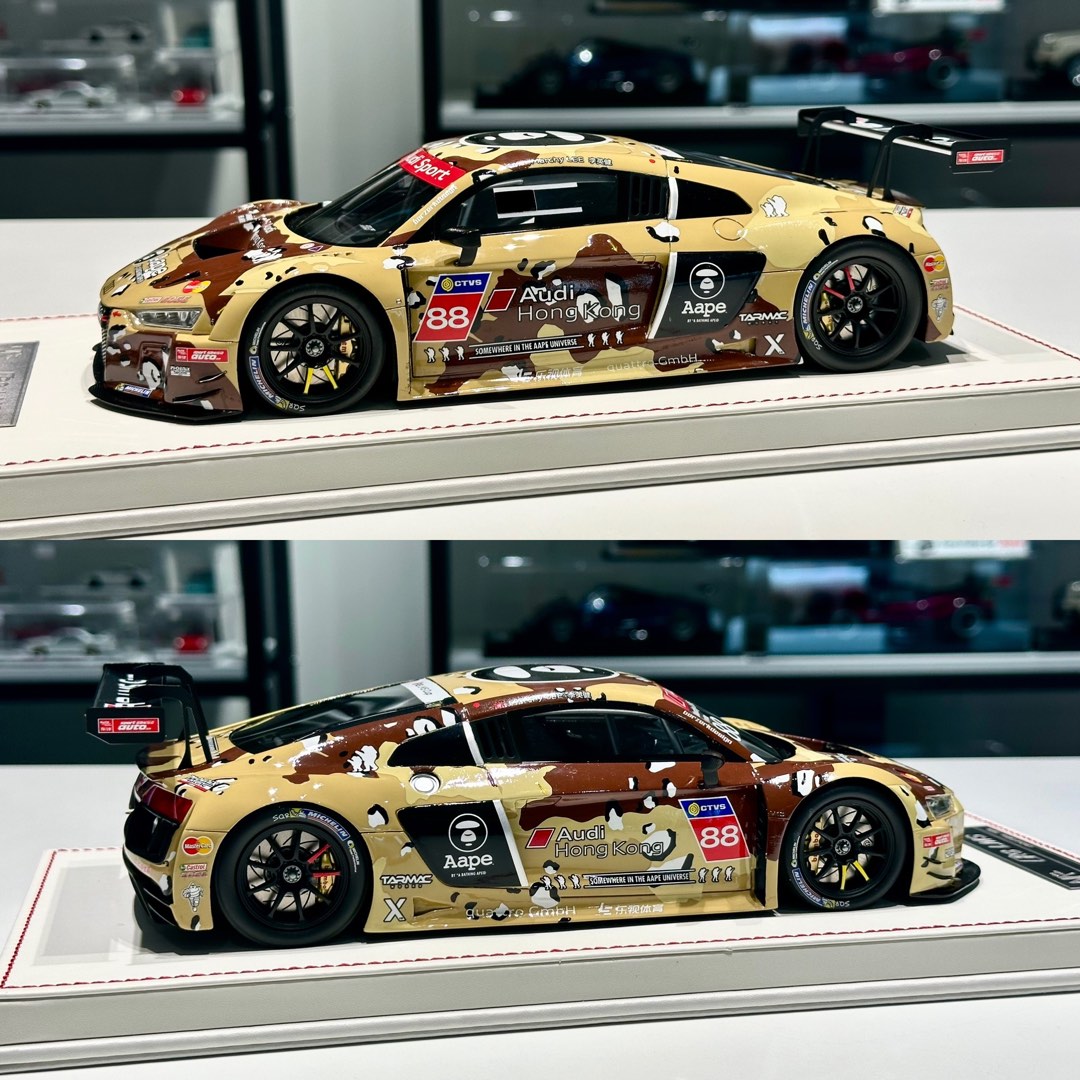 1/18 NA Model Audi R8 LMS x Bathing Ape Brown Camo Livery, Hobbies ...