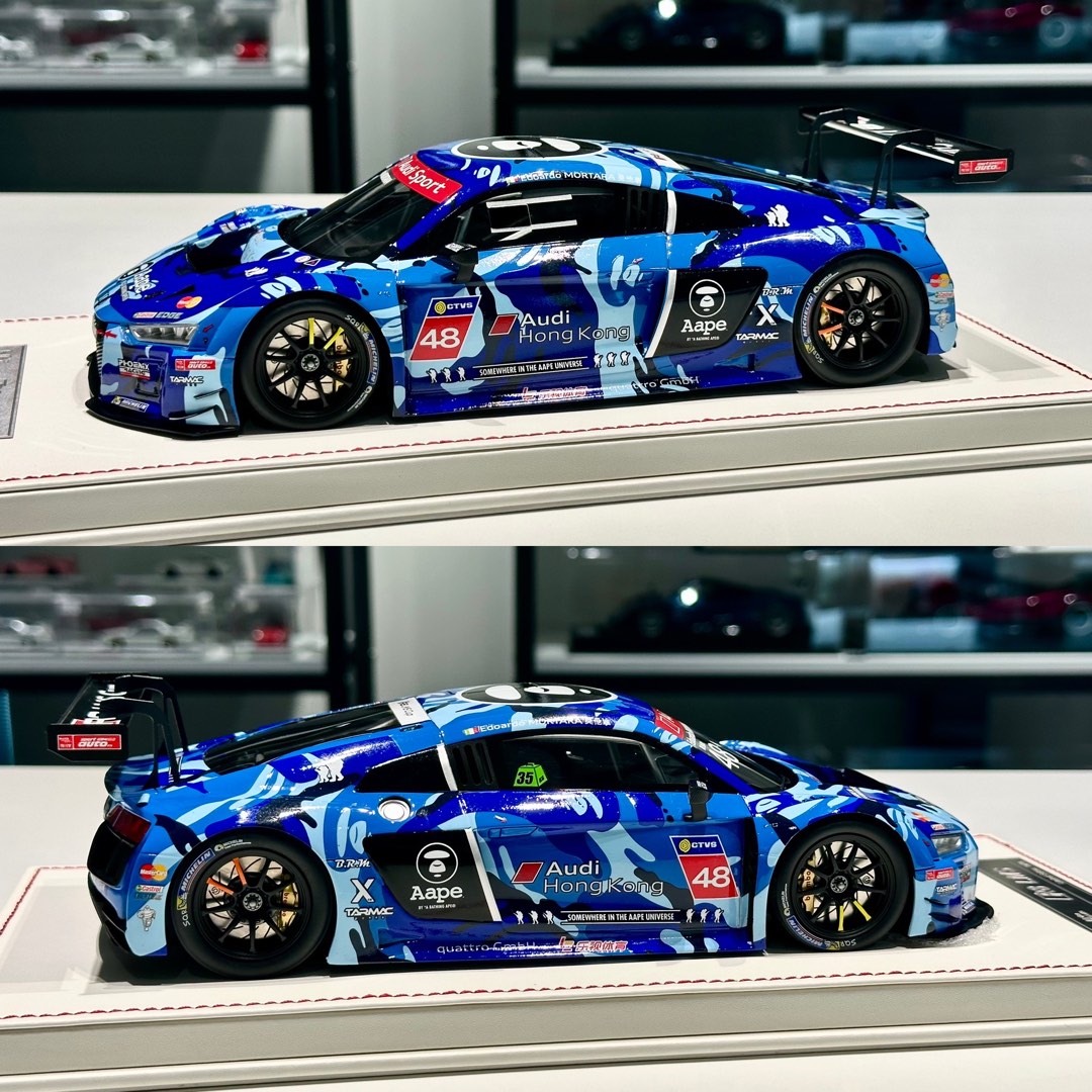 1/18 NA Model Audi R8 LMS x Bathing Ape Blue Camo Livery, Hobbies ...