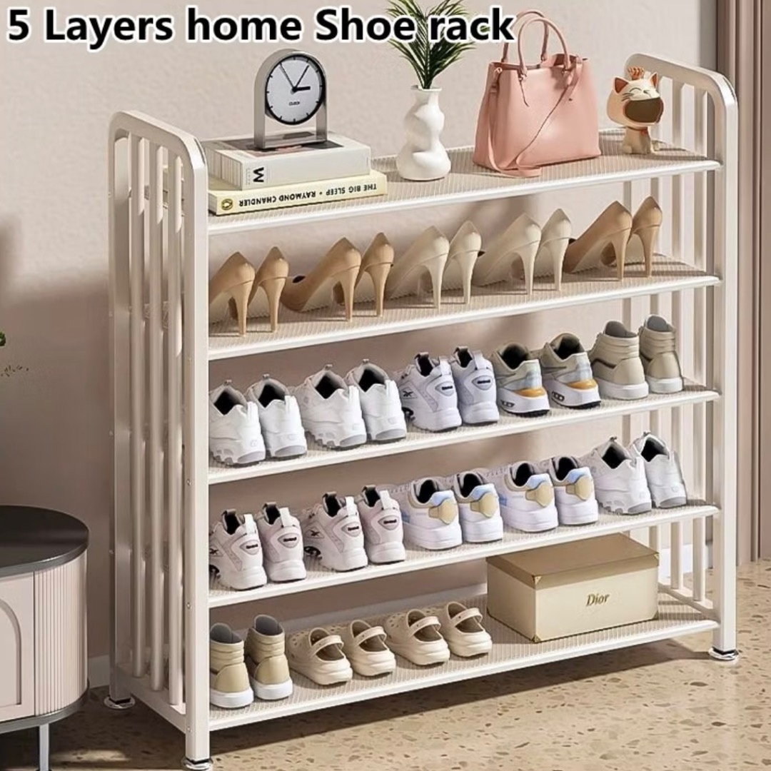 5 Tier Shoe Storage | Metal Shoe Organizer | Entryway Shoe Shelf ...