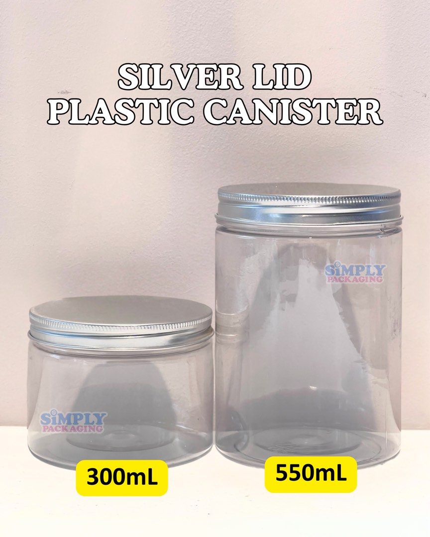 5pcs Plastic Canister Garapon with Aluminum Lid, Furniture & Home ...