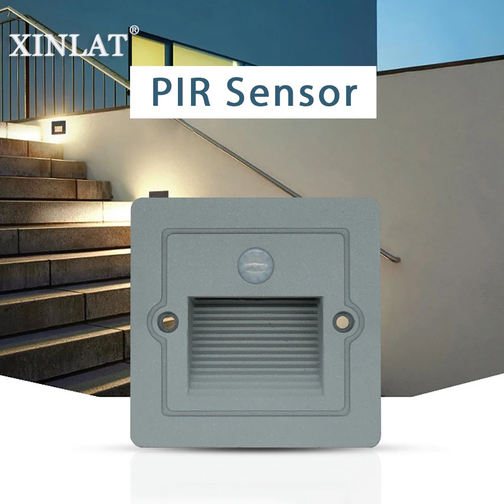 86x86mm PIR Motion Sensor Led Stair Light Square 3W Wall Corner Lamp ...