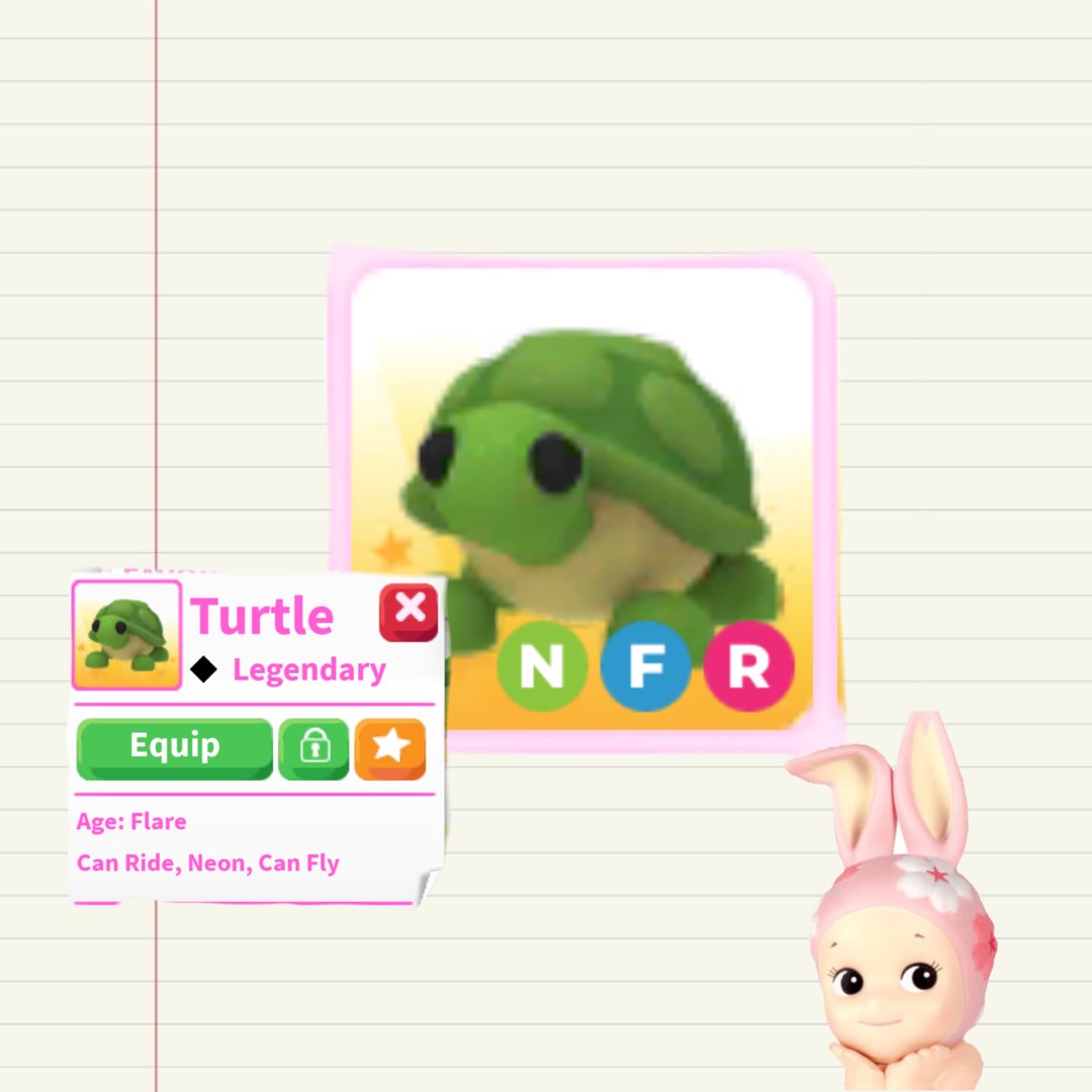 Adopt me NFR TURTLE / check description, Hobbies & Toys, Toys & Games on Carousell