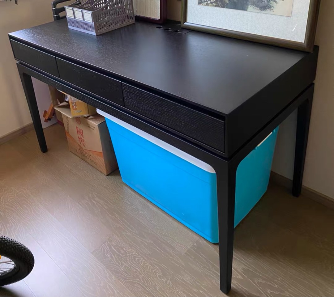 Black Study Table, Furniture & Home Living, Furniture, Tables & Sets on ...