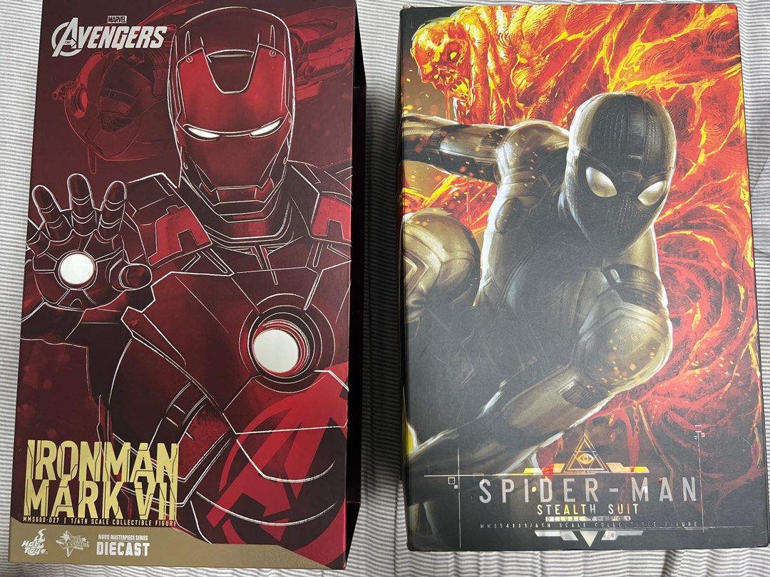 [Bundle] Hot Toys Iron Man Mark 7 Diecast + Spider Man Stealth Suit ...