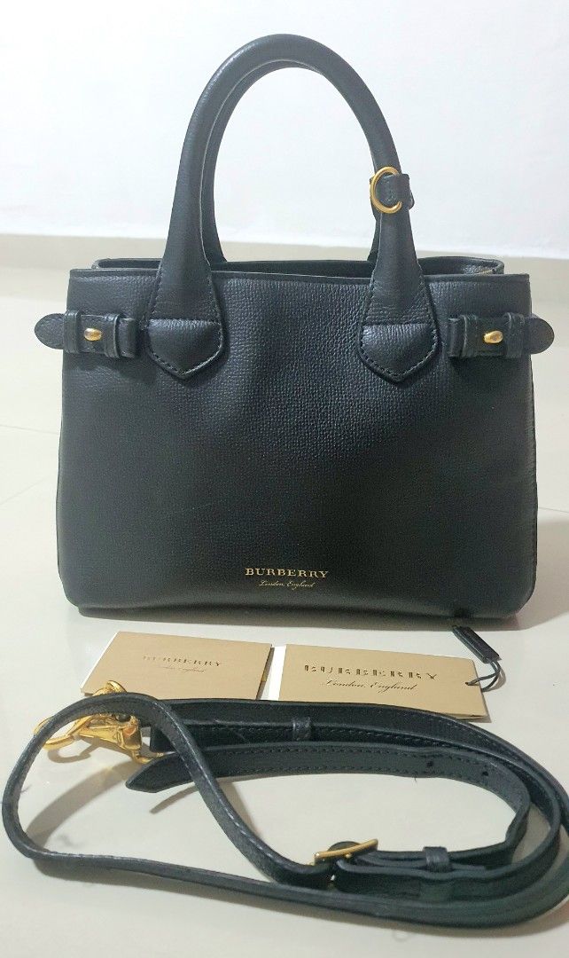 Burberry House Check Banner Small Tote Bag Black *With Original Receipt ...
