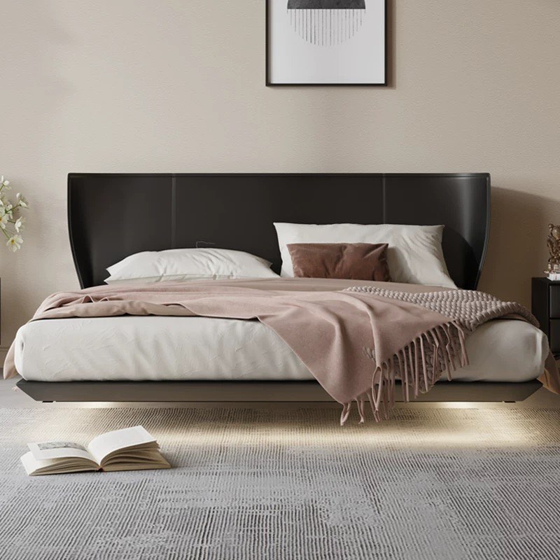 CAEDTY Modern Leather Floating Bedframe, Furniture & Home Living ...
