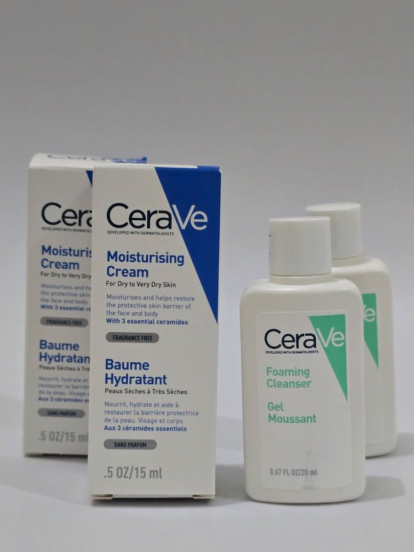 Cerave Ceramides Skincare Essentials Travel Kit (Foaming Cleanser 20ml ...