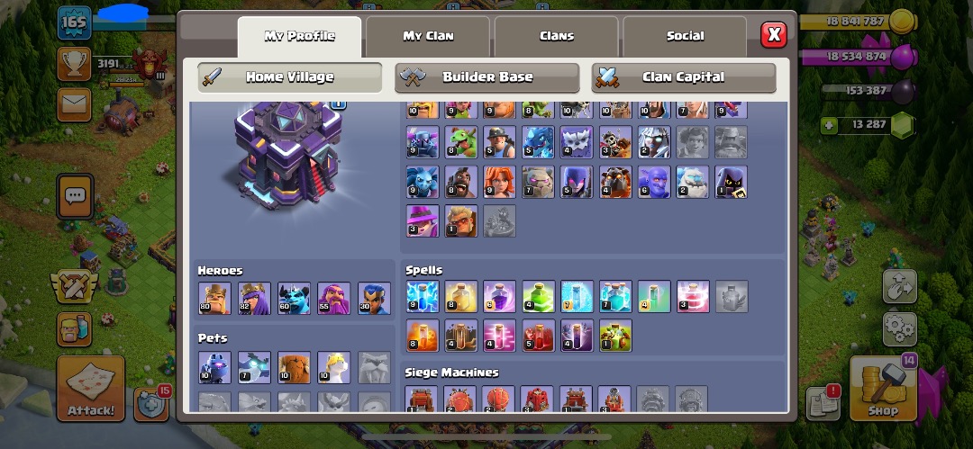 Clash of Clans (CoC) account; TH15 (All 10 epic weapons), Video Gaming ...