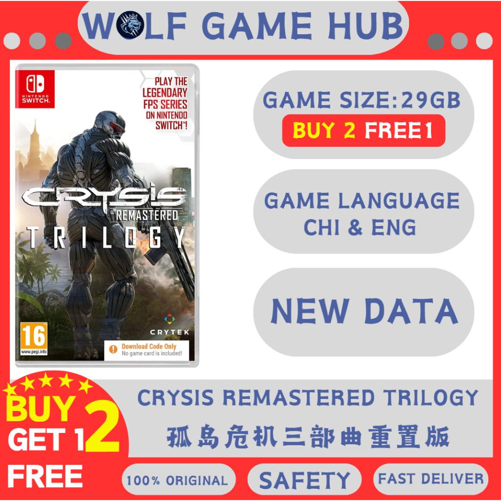 Crysis Remastered Trilogy BUY 2 FREE 1 (Nintendo switch) Digital Game Download, Video Gaming ...
