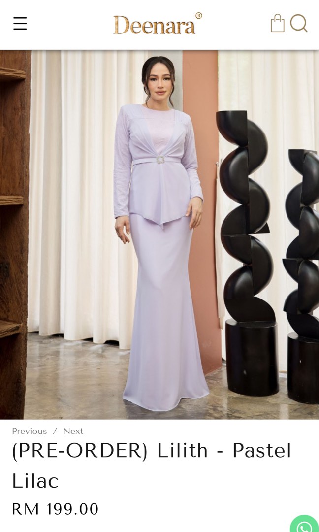 Deenara (Lilith), Women's Fashion, Muslimah Fashion, Baju Kurung & sets ...