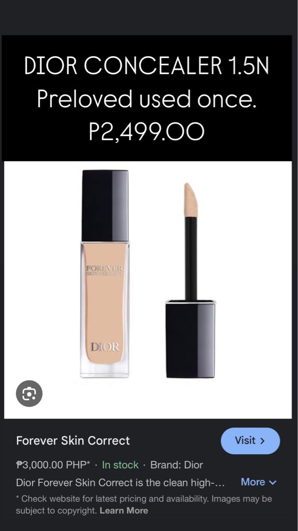 DIOR Concealer 1.5N, Beauty & Personal Care, Face, Makeup on Carousell