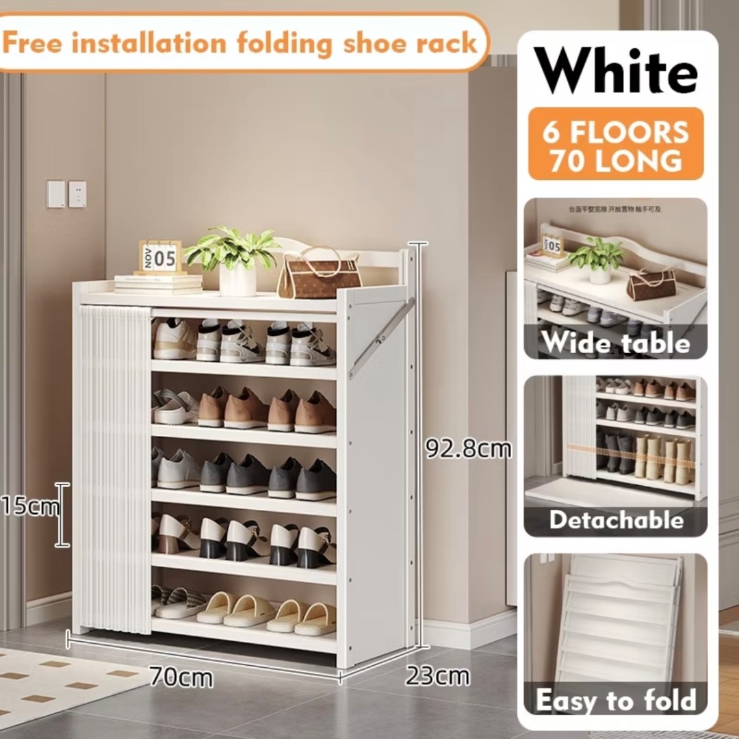 Foldable Shoe Rack | Folding White Shoe Storage Rack | Multilayered ...