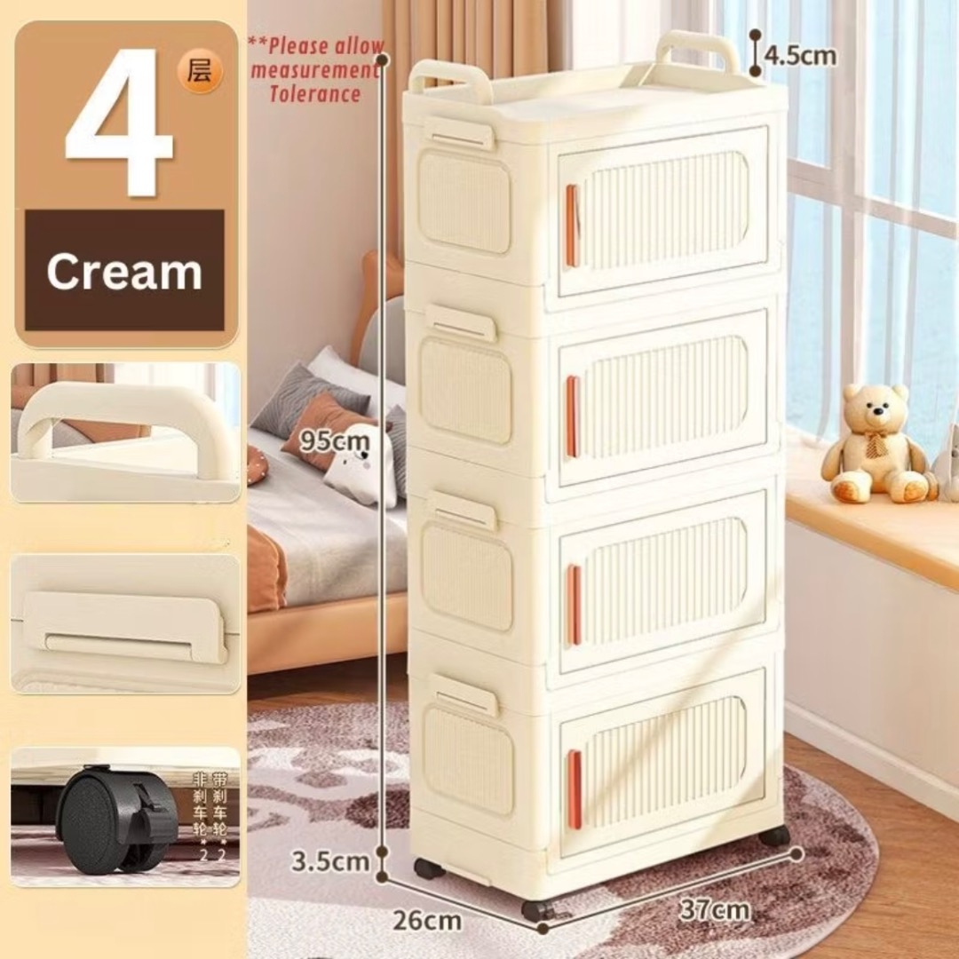 Foldable Stackable Cabinets | Multi-Tier Plastic Drawer | Rolling ...