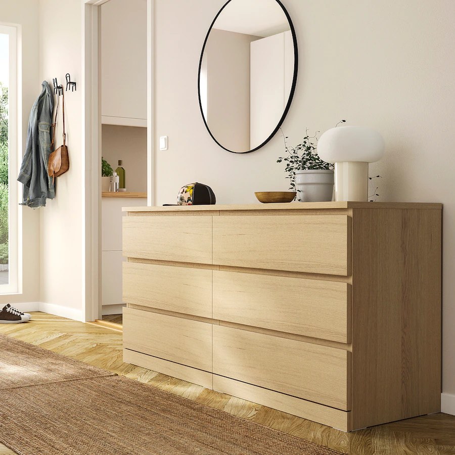 Malm 1.6m Drawer Cabinet in Oak, Furniture & Home Living, Furniture ...