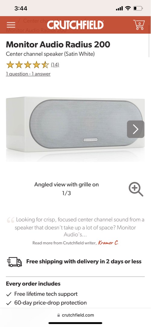 monitor audio radius r200 glossy white centre speaker 1 year warranty, Audio, Soundbars ...