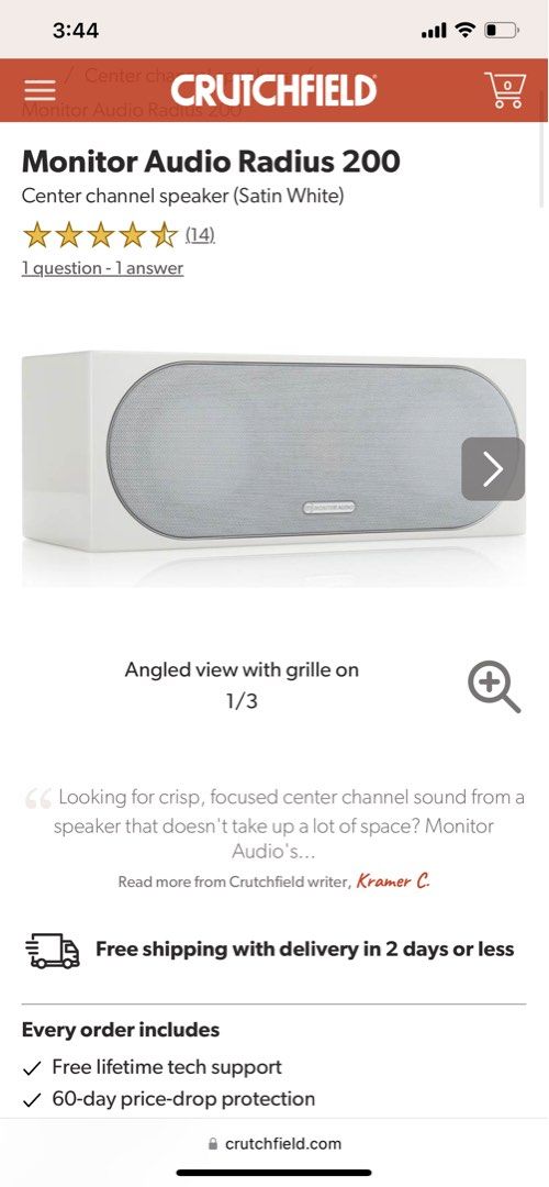 monitor audio radius r200 glossy white centre speaker 1 year warranty, Audio, Soundbars ...