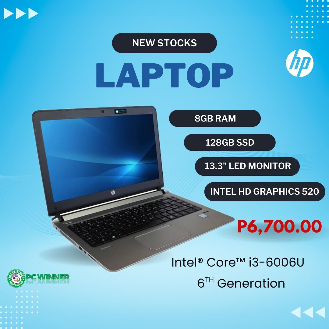 New Stocks Laptop - Intel Core i3 6th Gen - HP Probook, Computers ...