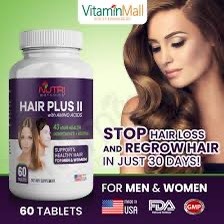 Nutri Botanics Hair Plus II with Amino Acids Stop Hair Loss, Health ...