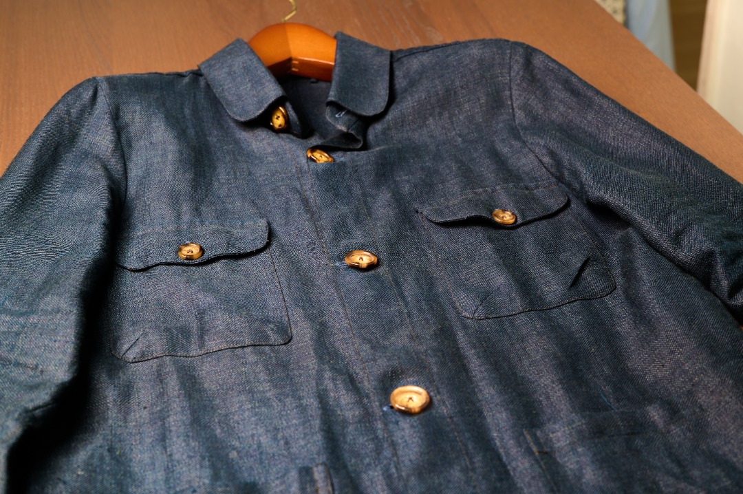 Pini Parma Safari Jacket Petrol, Luxury, Apparel on Carousell