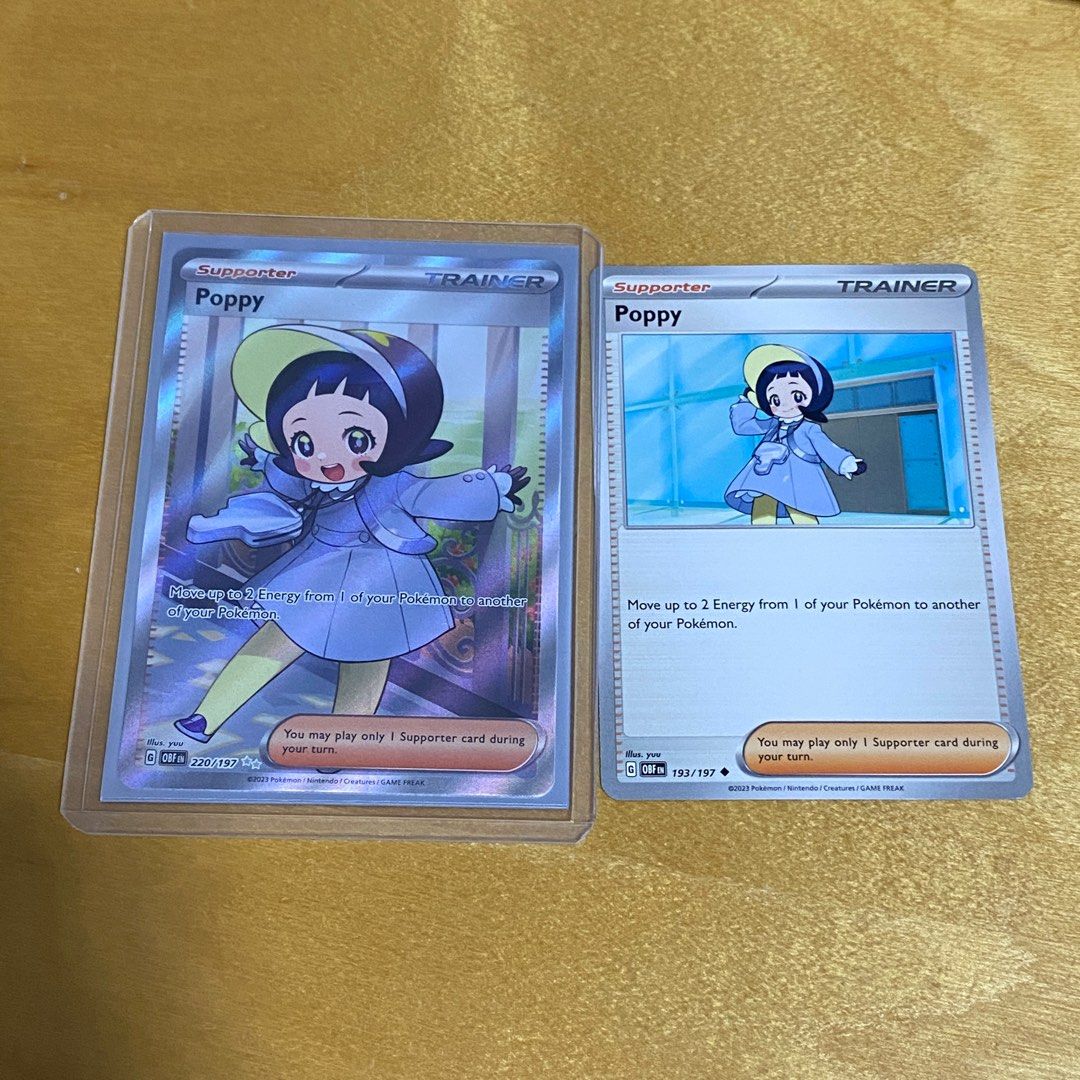 pokemon tcg poppy obsidian flames full art 220/197 ultra rare trading ...