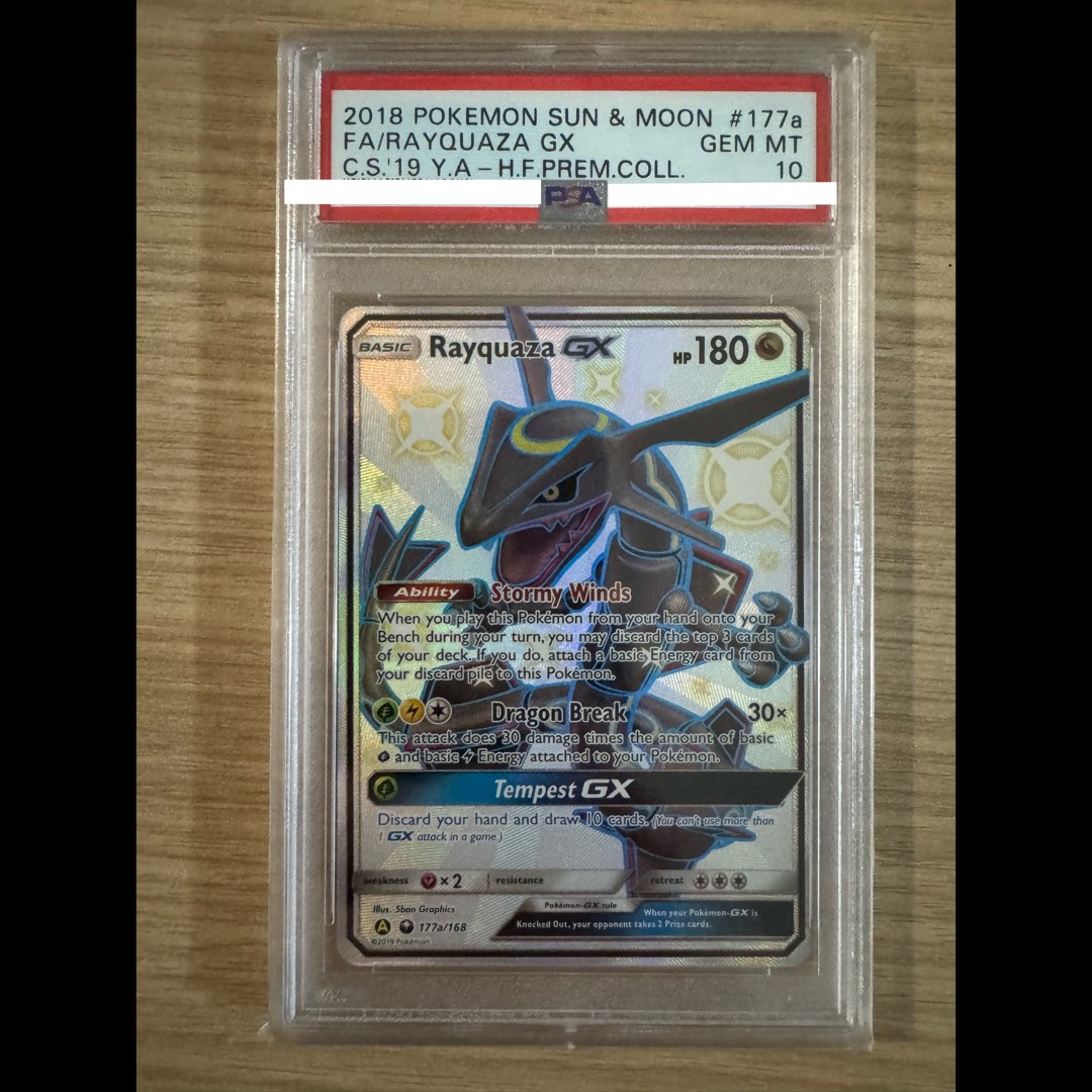 [PSA 10] Rayquaza GX 177a Hidden Fates Premium Collection Peerless ...