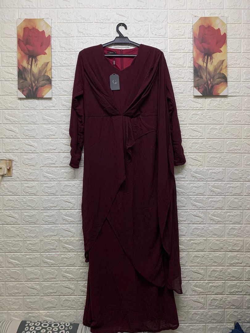QISZAR (NAARA DRESS) saiz XL, Women's Fashion, Muslimah Fashion, Baju ...