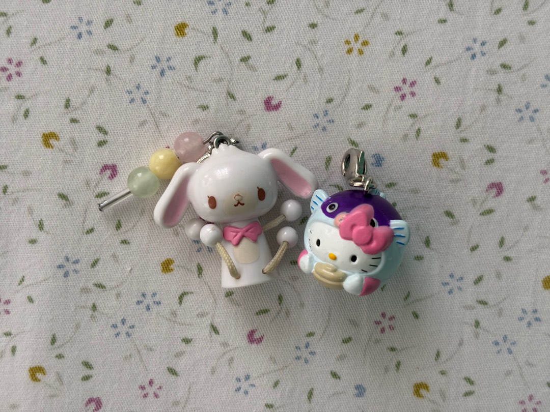 Sanrio Hello Kitty pufferfish and Sugar Bunny shirousa charms, Hobbies ...