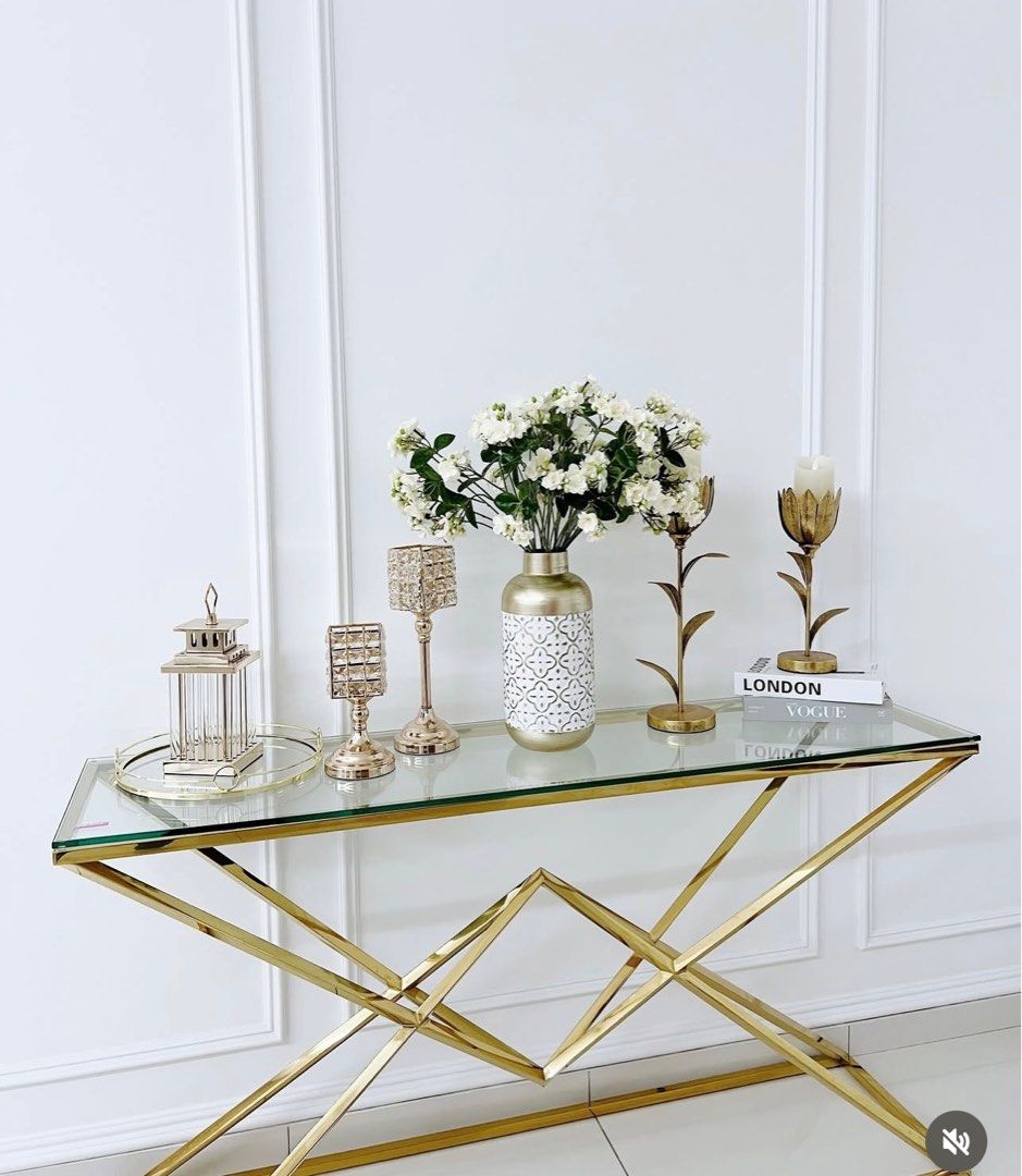 SSF Gold Console Table, Furniture & Home Living, Furniture, Tables ...
