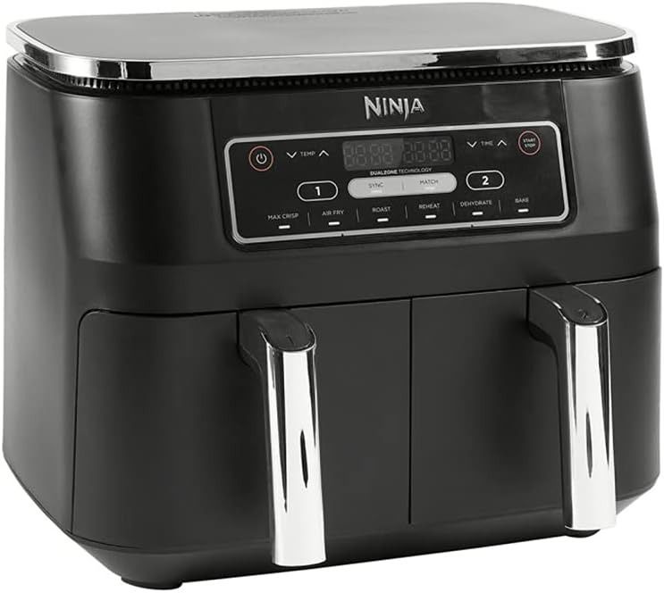 TP-Ninja Foodi Dual Zone Digital Air Fryer, 2 Drawers, 7.6L, 6-in-1, Uses No Oil, Air Fry, Max ...