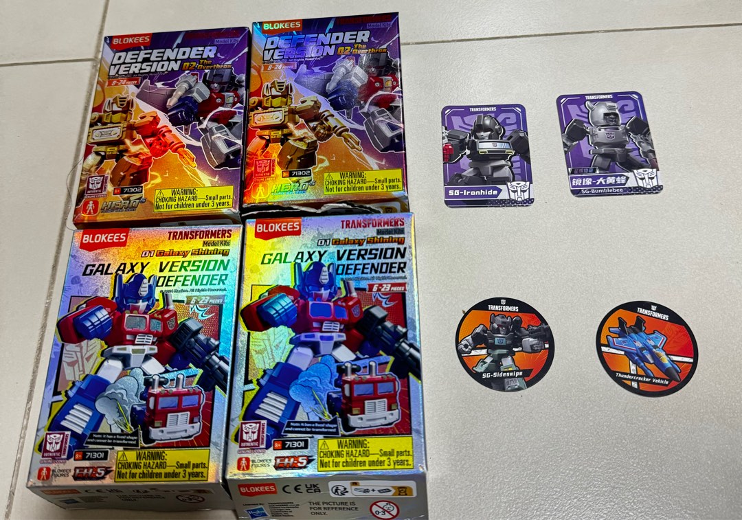 Transformer blokees sg ironhide, sg sideswipe, sg bumblebee and ...