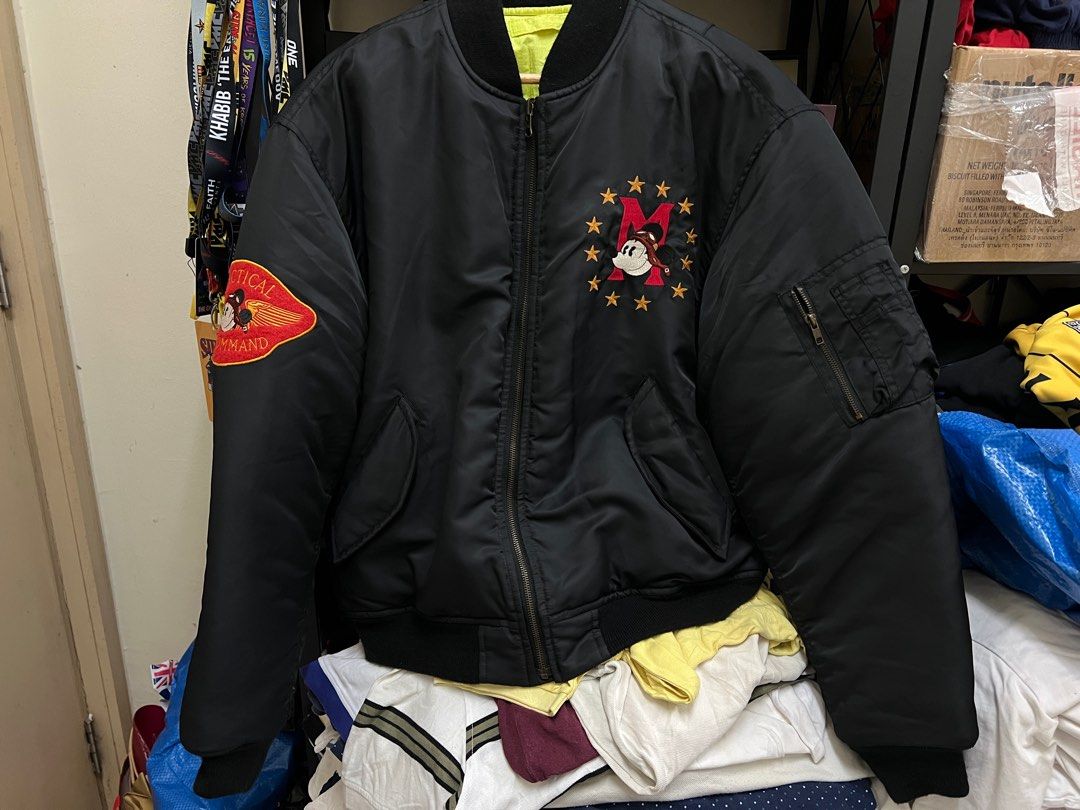 Vintage 90s Disney Mickey Mouse Fighter Group 28th Air Command Jacket ...