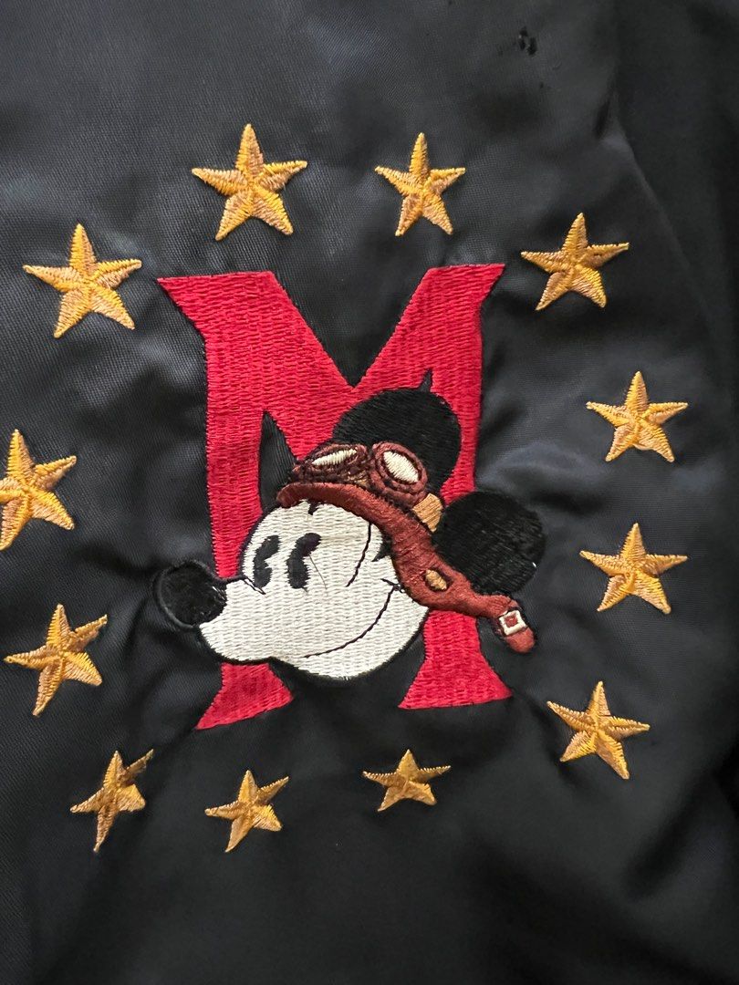 Vintage 90s Disney Mickey Mouse Fighter Group 28th Air Command Jacket ...