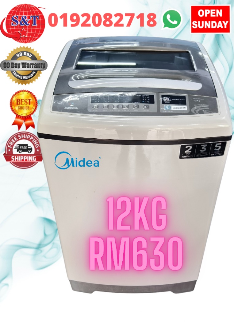 WASHING MACHINE MIDEA 12KG, TV & Home Appliances, Washing Machines and ...