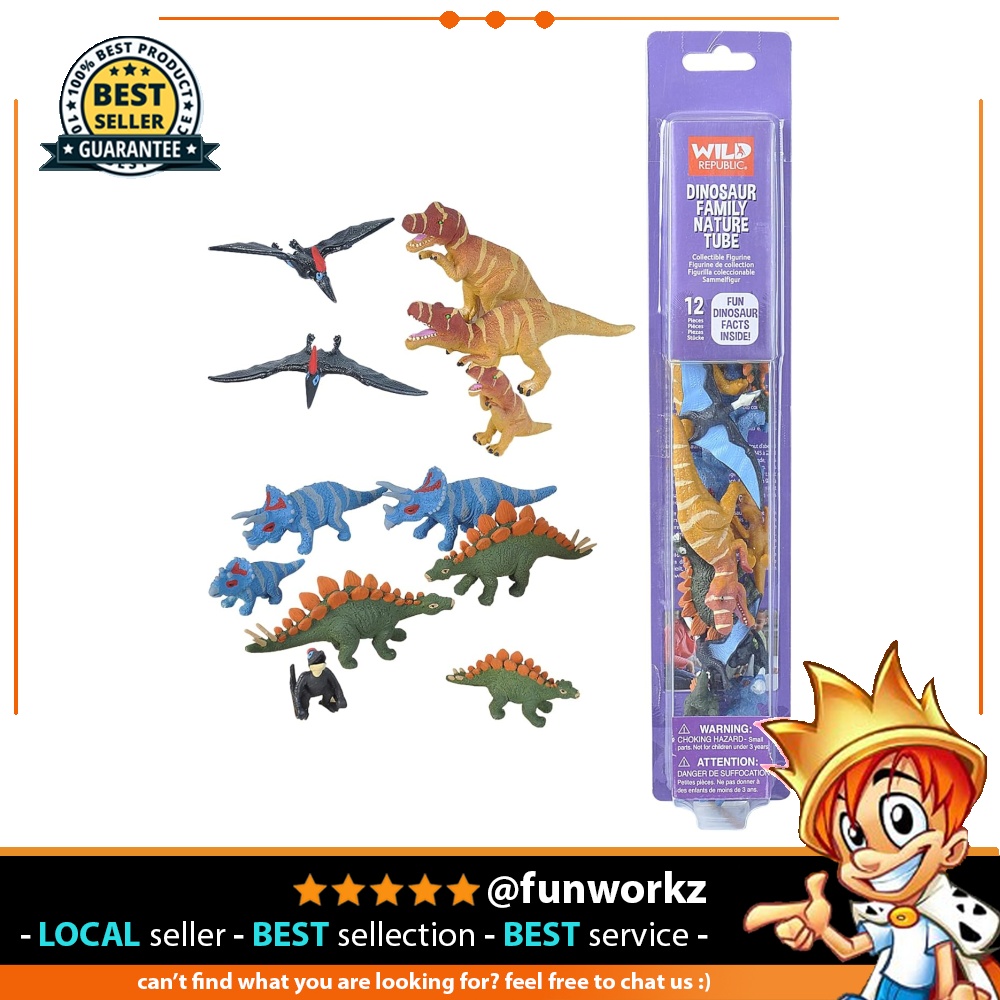 Wild Republic Dinosaur Family Animal Figurines Tube, Dinosaur Toys ...