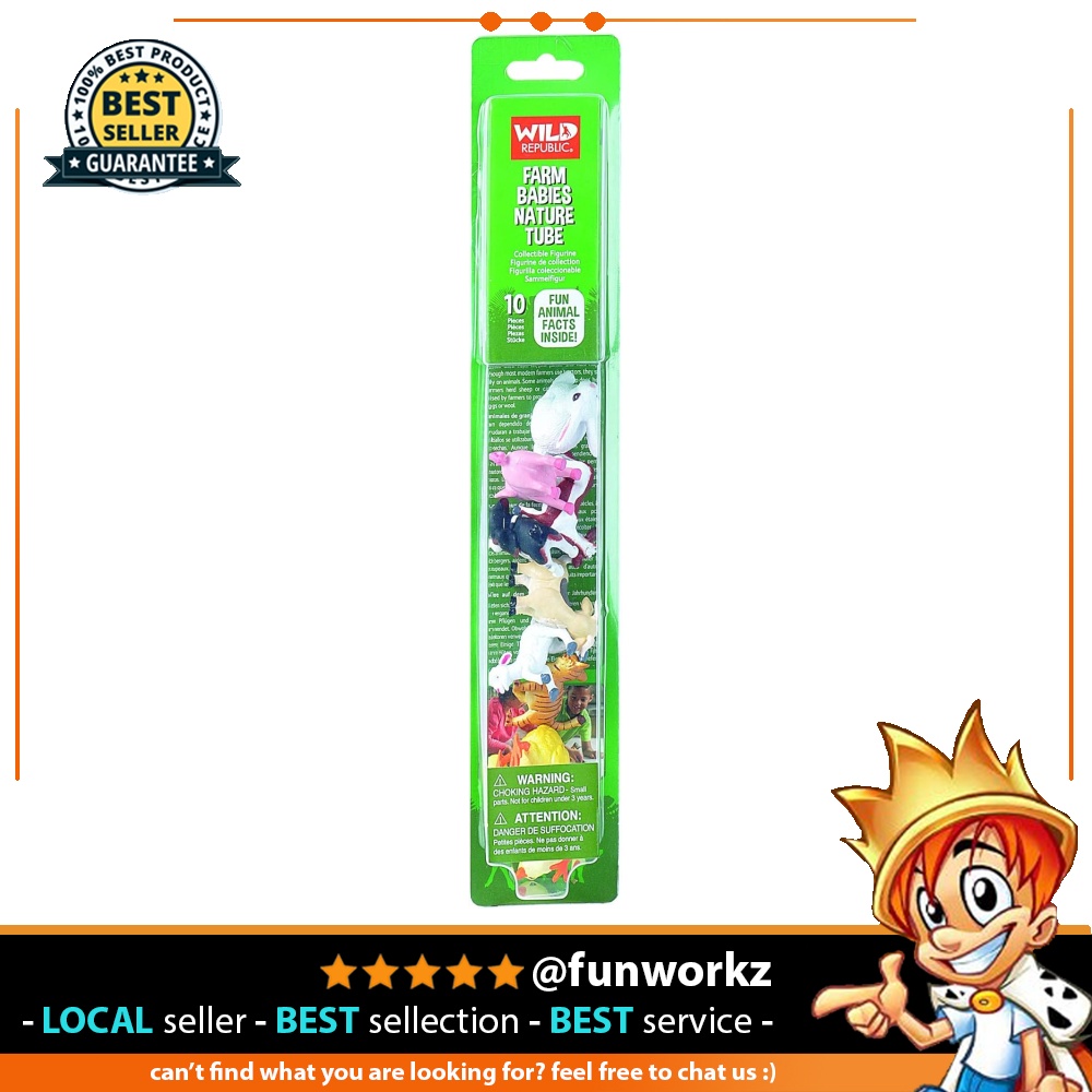 Wild Republic Farm Babies Figurines Tube, Duck, Kitten, Puppy, Calf ...
